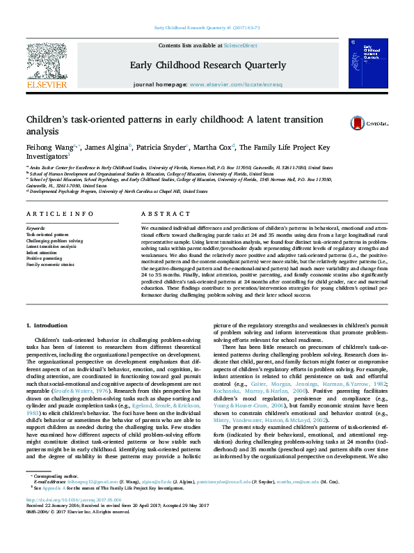 (PDF) Children’s task-oriented patterns in early childhood: A latent ...