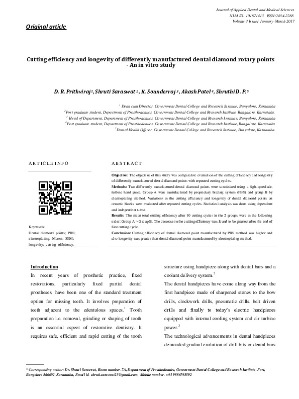 (PDF) Cutting efficiency and longevity of differently manufactured ...