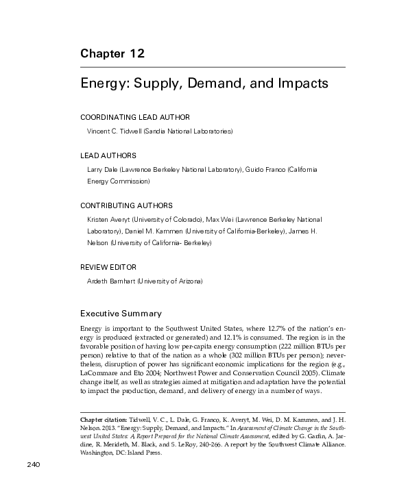 (PDF) Energy: Supply, Demand, and Impacts