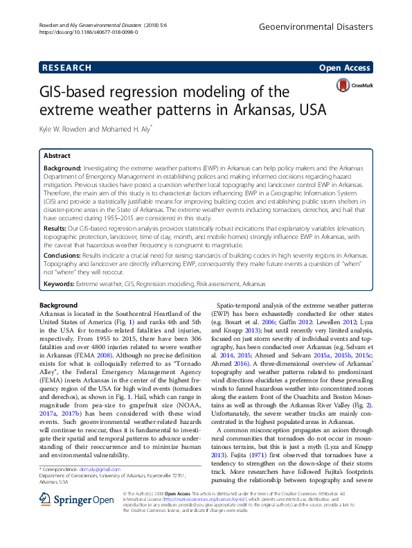 (PDF) GIS-based regression modeling of the extreme weather patterns in ...