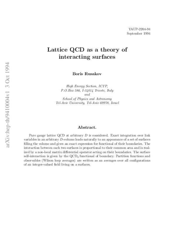 (PDF) Lattice QCD as a theory of