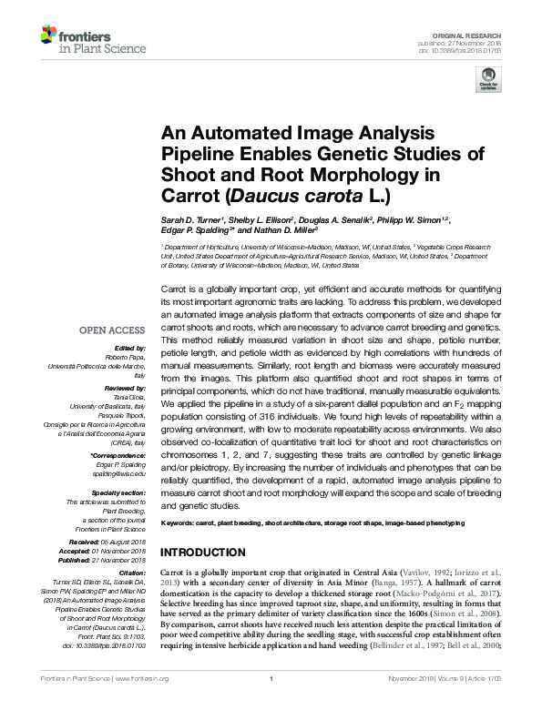 (PDF) An Automated Image Analysis Pipeline Enables Genetic Studies of Shoot and Root Morphology ...