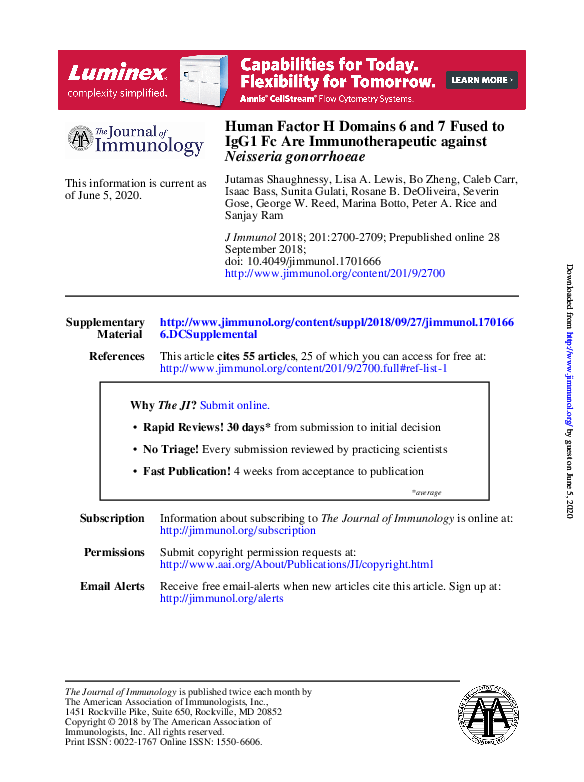 (PDF) Human Factor H Domains 6 and 7 Fused to IgG1 Fc Are ...