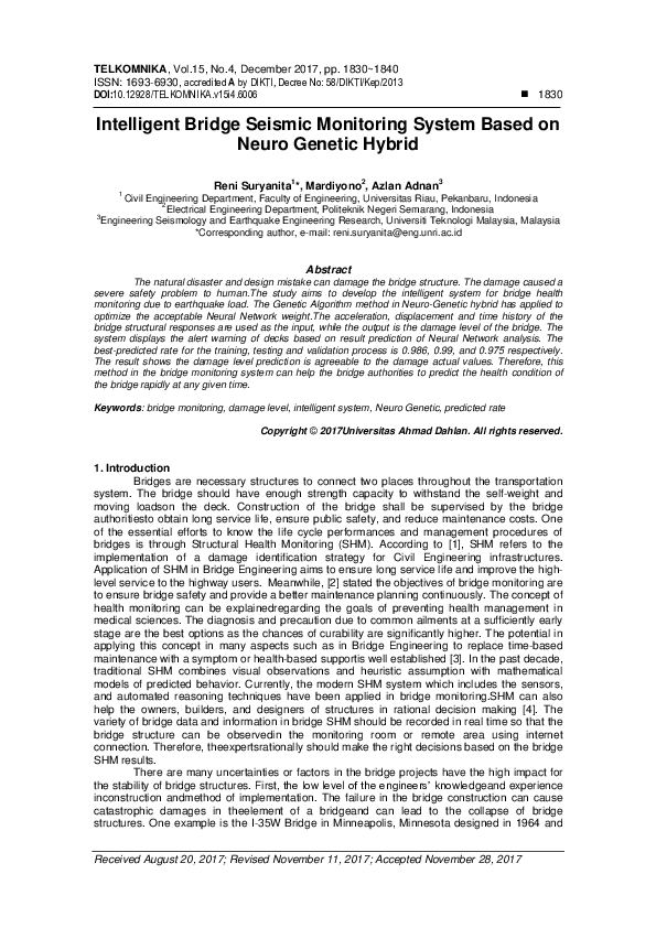 (PDF) Intelligent Bridge Seismic Monitoring System Based on Neuro ...