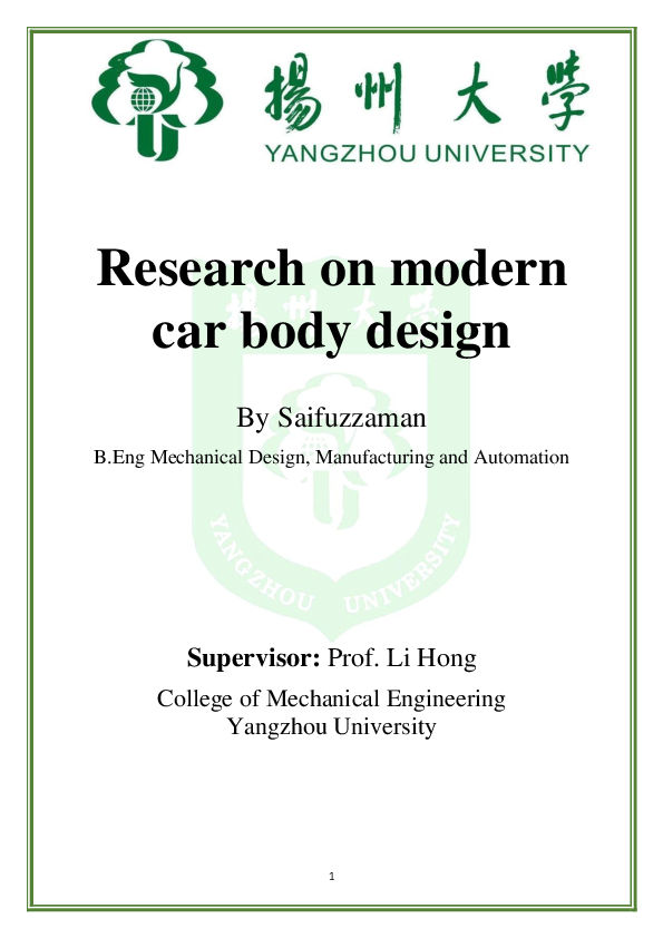 (PDF) Research on modern car body design