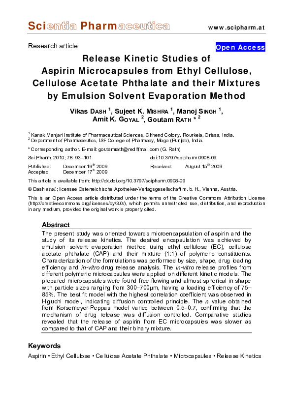 (PDF) Sci Pharm www.scipharm.at Research article Open Access Release ...