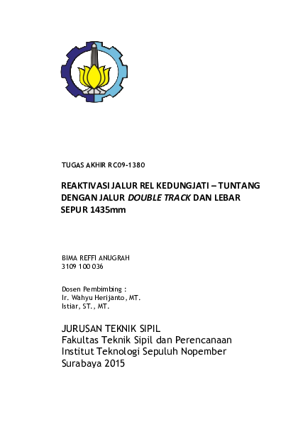 (PDF) Reaktivasi Jalur Rel Kedungjati- Tuntang Dengan Jalur Double ...