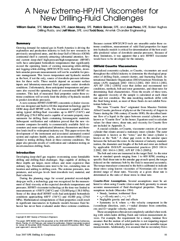 (PDF) A New Extreme-HP/HT Viscometer for New Drilling-Fluid Challenges ... (PDF) A New Extreme-HP/HT Viscometer for New Drilling-Fluid Challenges ...