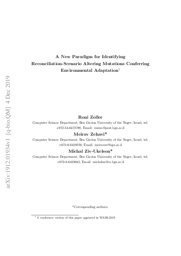 (PDF) A New Paradigm for Identifying Reconciliation-Scenario Altering ...