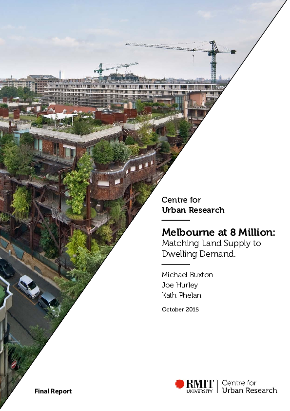 (PDF) Melbourne at 8 million: Matching land supply to dwelling demand