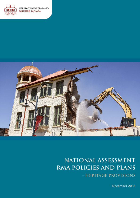 (PDF) NATIONAL ASSESSMENT RMA POLICIES AND PLANS -HERITAGE PROVISIONS 2018