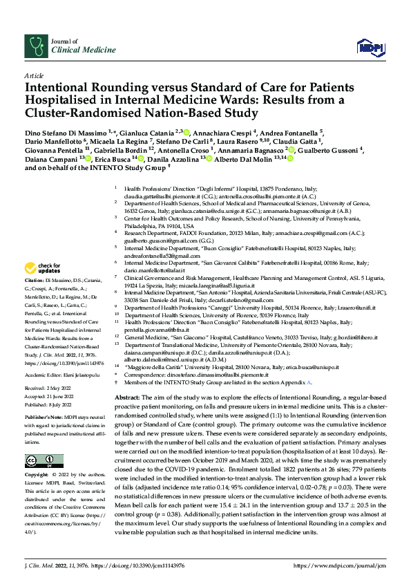 (PDF) Intentional Rounding versus Standard of Care for Patients ...