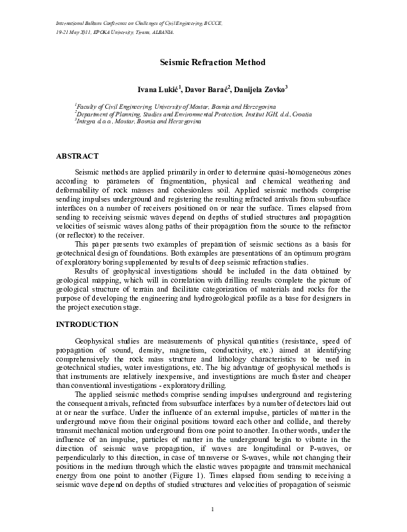 (PDF) (Seismic) Refraction Method