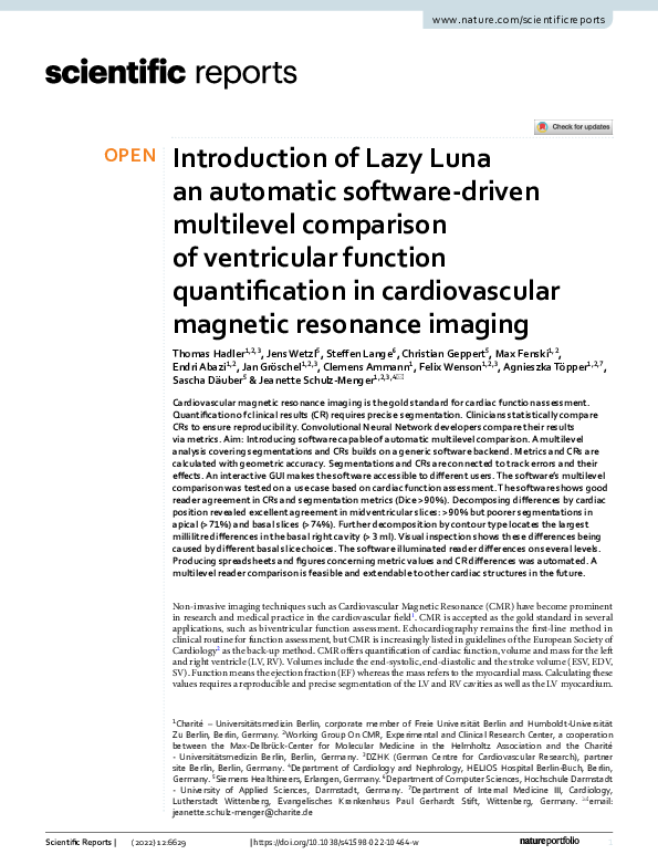 Pdf Introduction Of Lazy Luna An Automatic Software Driven Multilevel Comparison Of