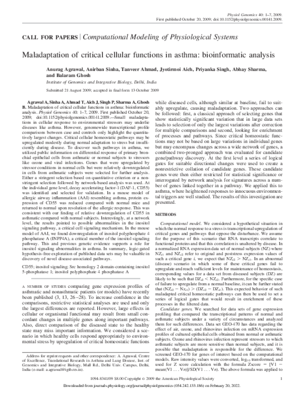 (PDF) Maladaptation of critical cellular functions in asthma ...