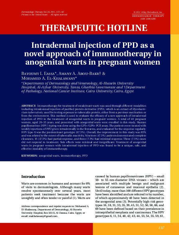 (PDF) Intradermal injection of PPD as a novel approach of immunotherapy ...