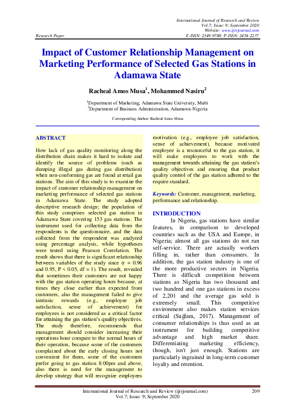 (PDF) Impact of Customer Relationship Management on Marketing ...