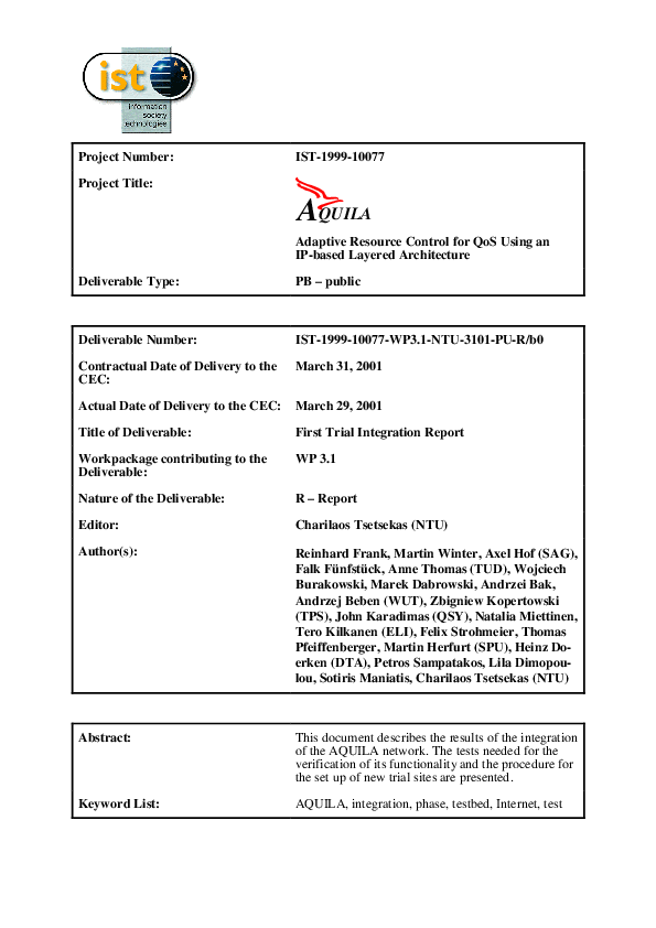 (PDF) Project Number: IST-1999-10077 Project Title