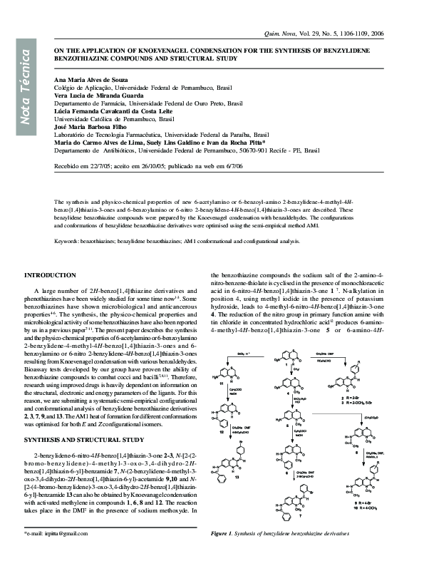 (PDF) On the application of knoevenagel condensation for the synthesis ...