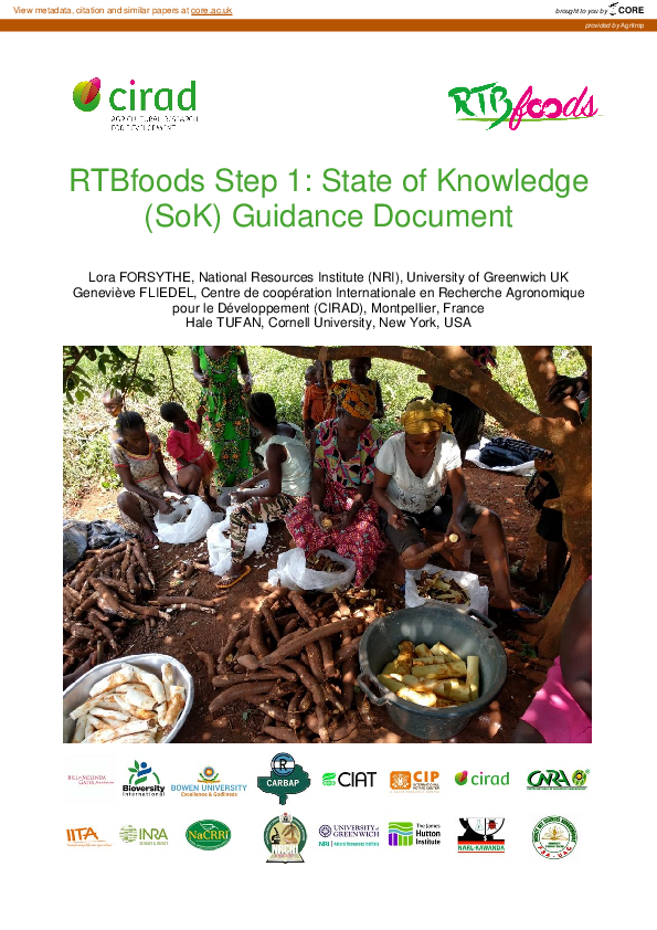 (PDF) RTBfoods Step 1: State of Knowledge (SoK) Guidance document
