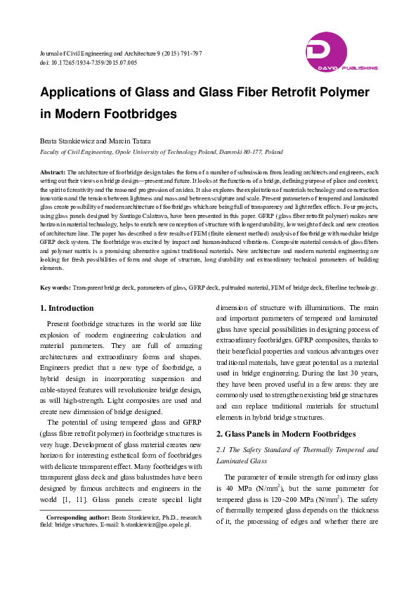 (PDF) Applications of Glass and Glass Fiber Retrofit Polymer in Modern ...