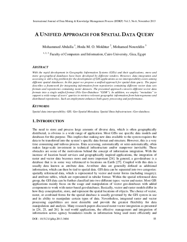 (PDF) A Unified Approach for Spatial Data Query