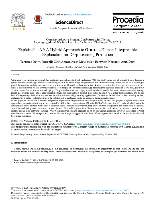 (PDF) Explainable AI: A Hybrid Approach to Generate Human-Interpretable Explanation for Deep ...