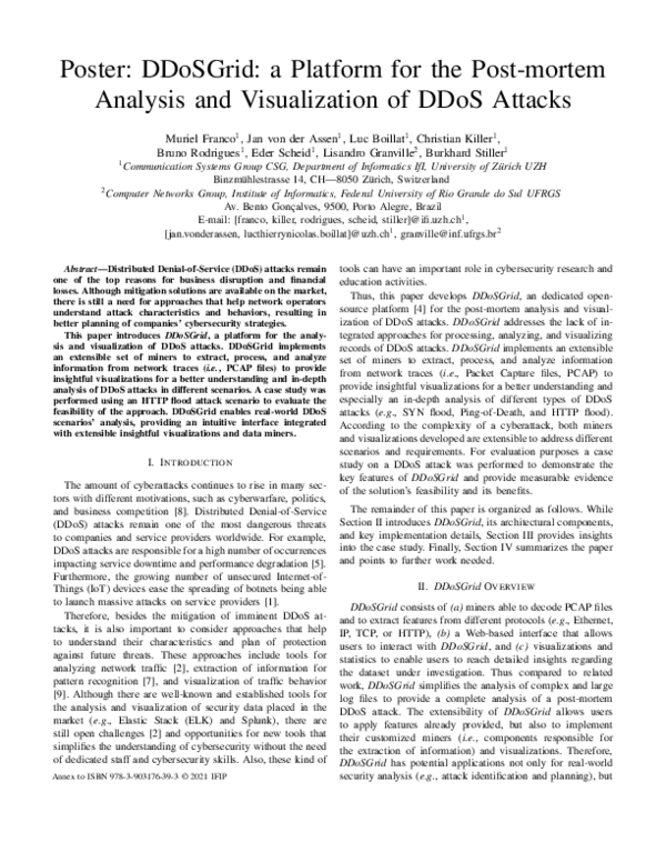 (PDF) Poster: DDoSGrid: a Platform for the Post-mortem Analysis and ...