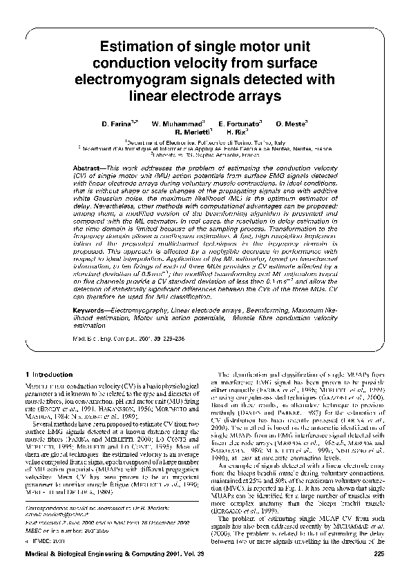 (PDF) Estimation of single motor unit conduction velocity from surface ...
