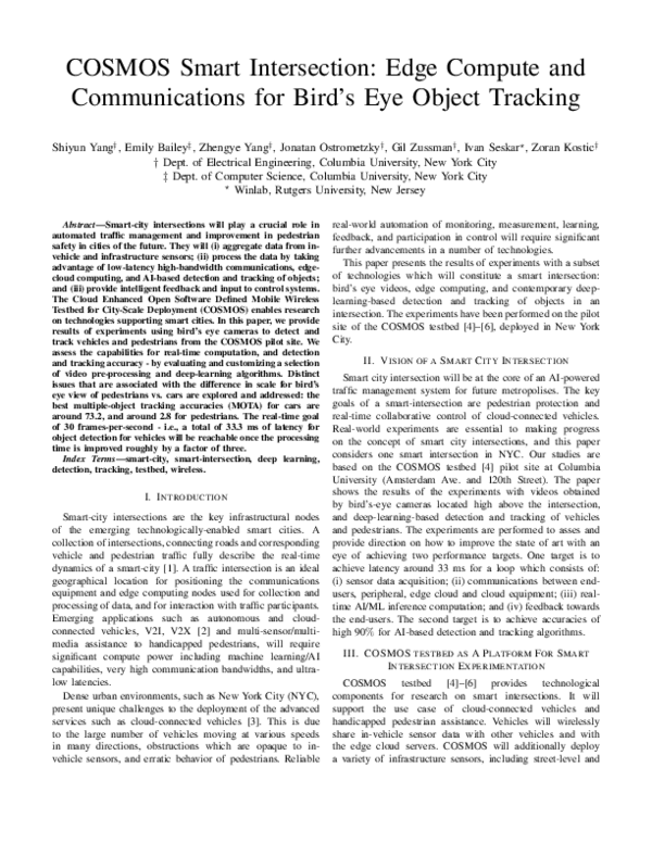 (PDF) COSMOS Smart Intersection: Edge Compute and Communications for ...