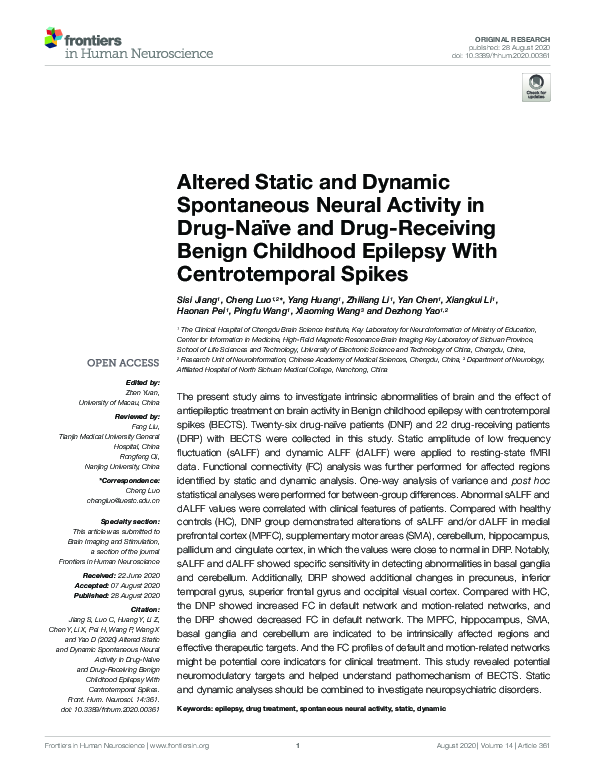 (PDF) Altered Static and Dynamic Spontaneous Neural Activity in Drug ...