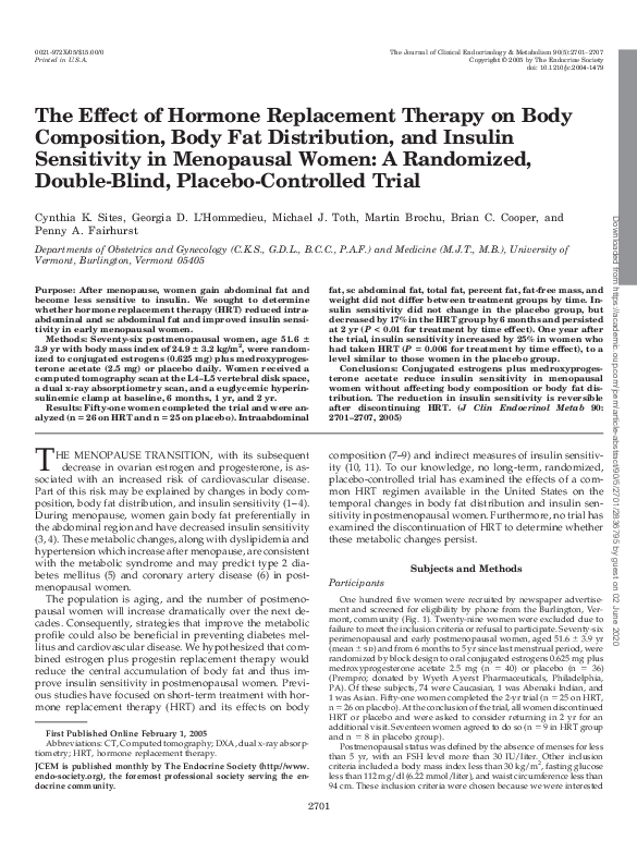 (PDF) The Effect of Hormone Replacement Therapy on Body Composition ...