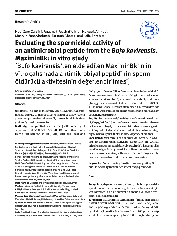 (PDF) Evaluating the spermicidal activity of an antimicrobial peptide ...