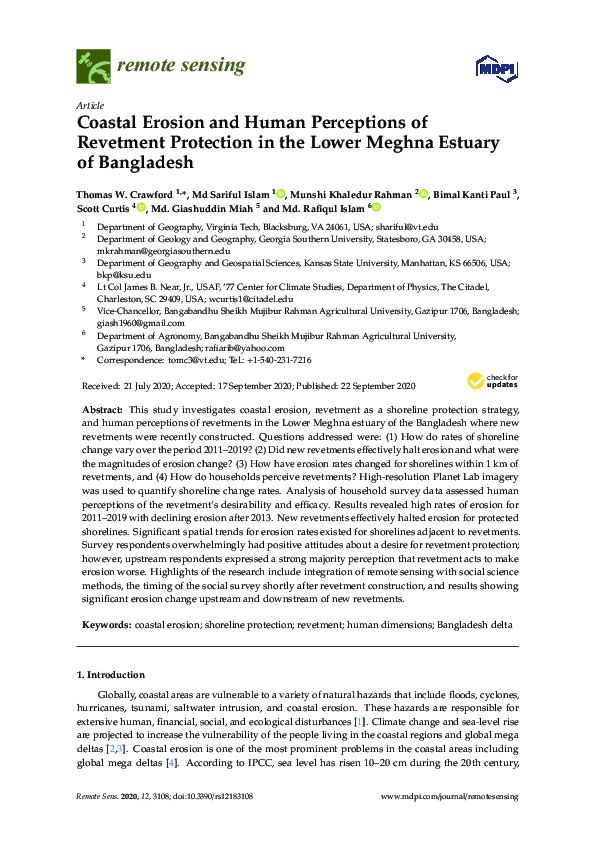 (PDF) Coastal Erosion and Human Perceptions of Revetment Protection in ...