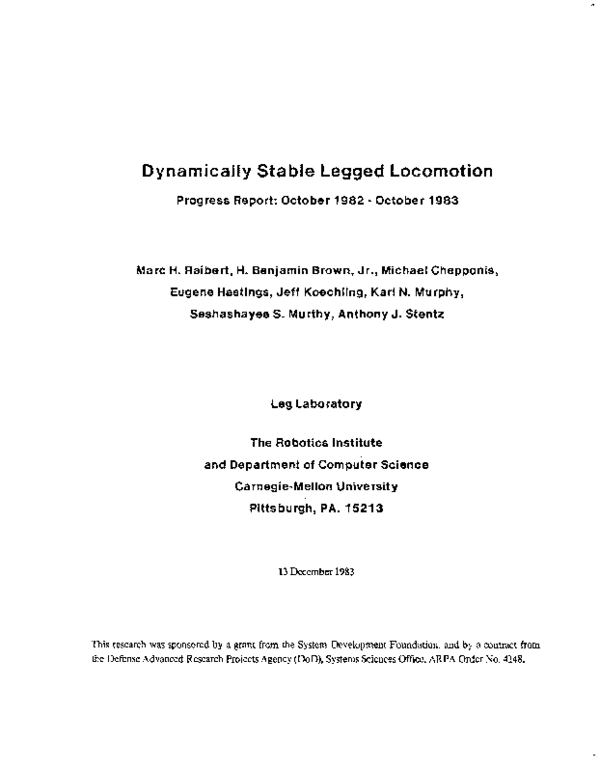 (PDF) Dynamically Stable Legged Locomotion