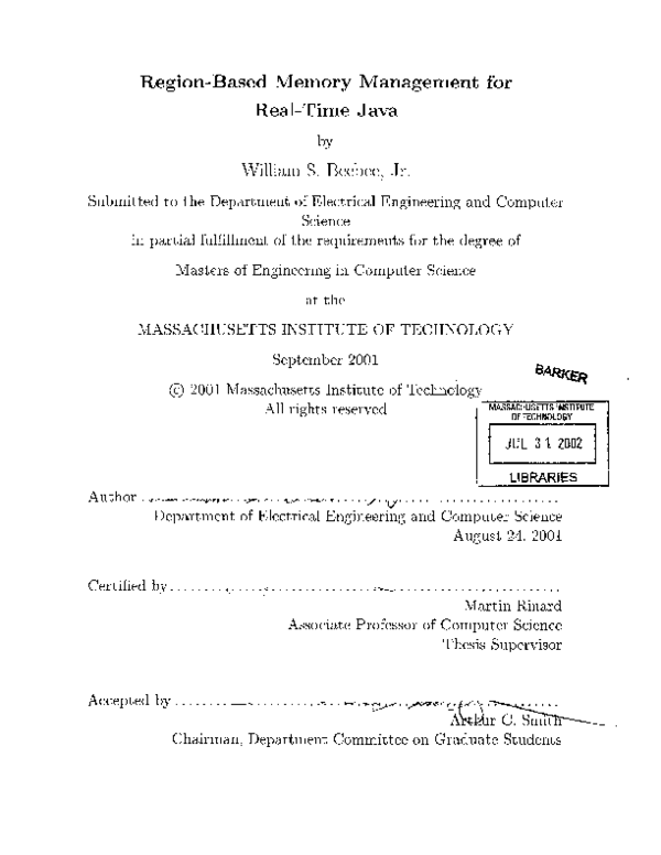 (PDF) Memory Management in Real-Time Java Systems