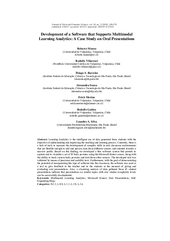 (PDF) Development of a Software that Supports Multimodal Learning Analytics: A Case Study on ...