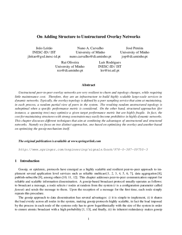 (PDF) Structuring Unstructured Peer-to-Peer Networks