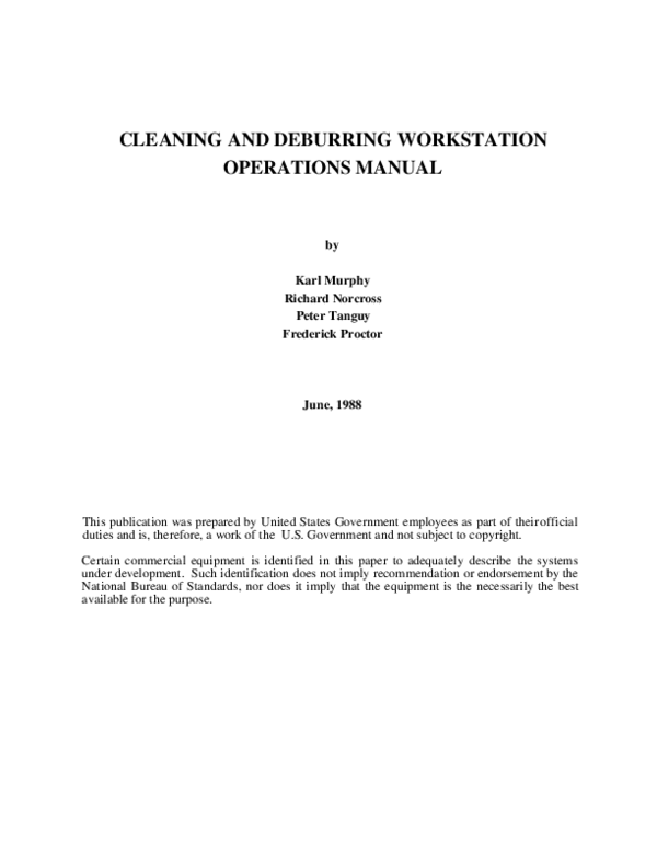 (PDF) Cleaning and Deburring Workstation operations manual