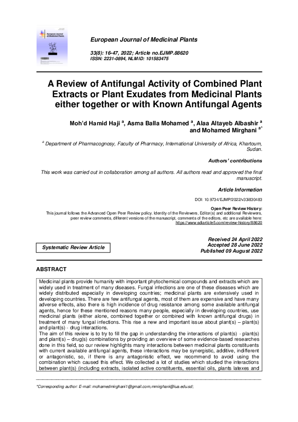 (PDF) A Review of Antifungal Activity of Combined Plant Extracts or ...