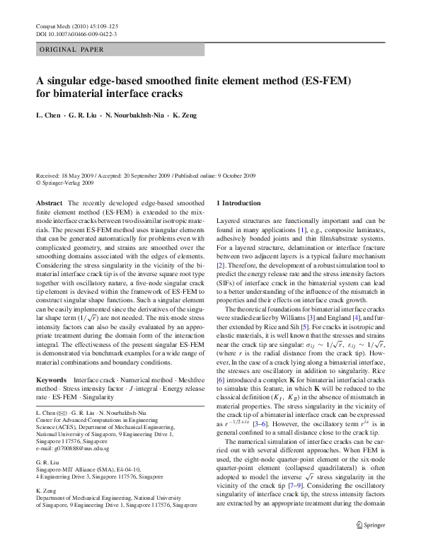 (PDF) A singular edge-based smoothed finite element method (ES-FEM) for ...