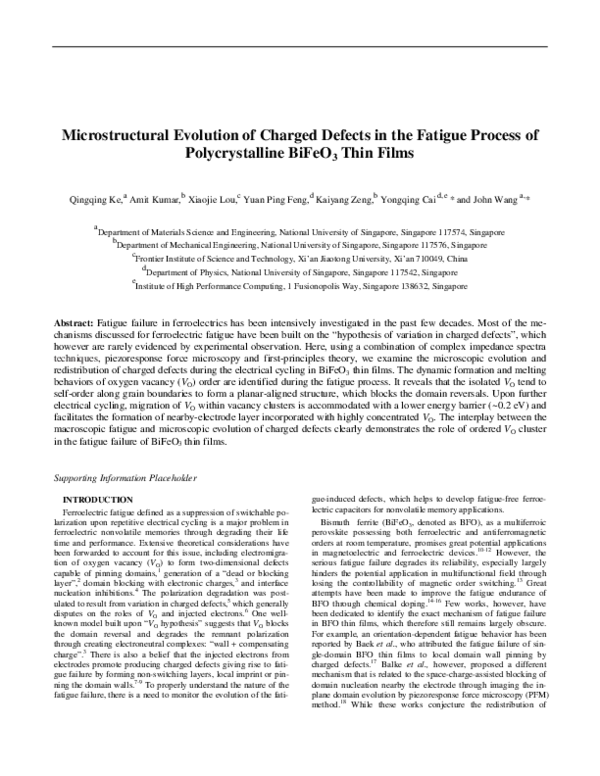 (PDF) Microstructural evolution of charged defects in the fatigue process of polycrystalline ...