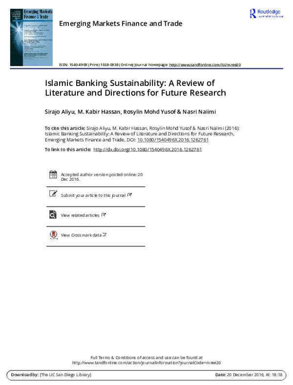 (PDF) Islamic Banking Sustainability: A Review of Literature and ...