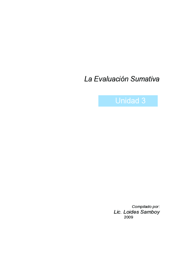 (PDF) La Evaluación Sumativa