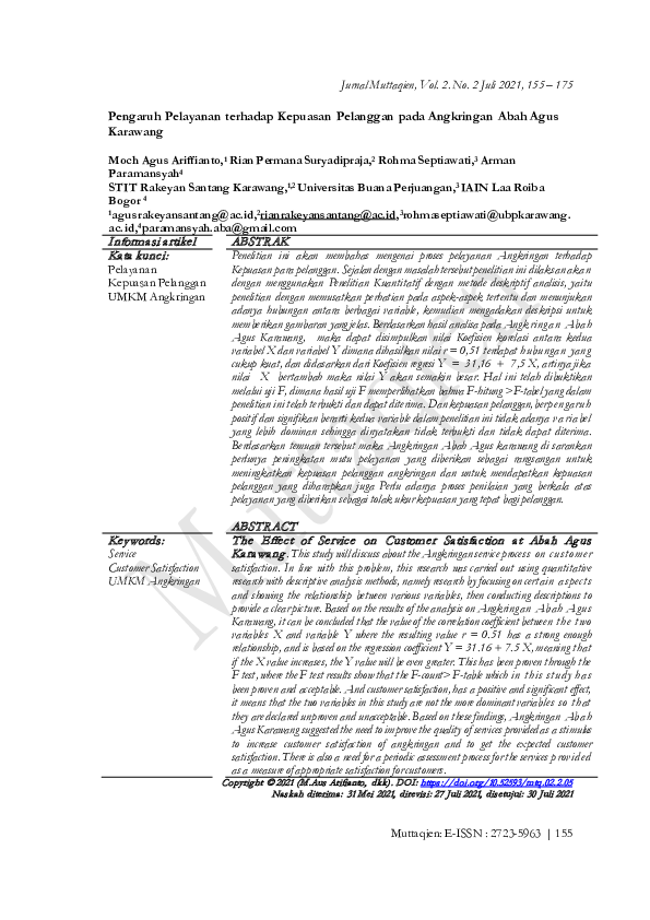 (PDF) Pengaruh Pelayanan Terhadap Kepuasan Pelanggan Pada Angkringan ...