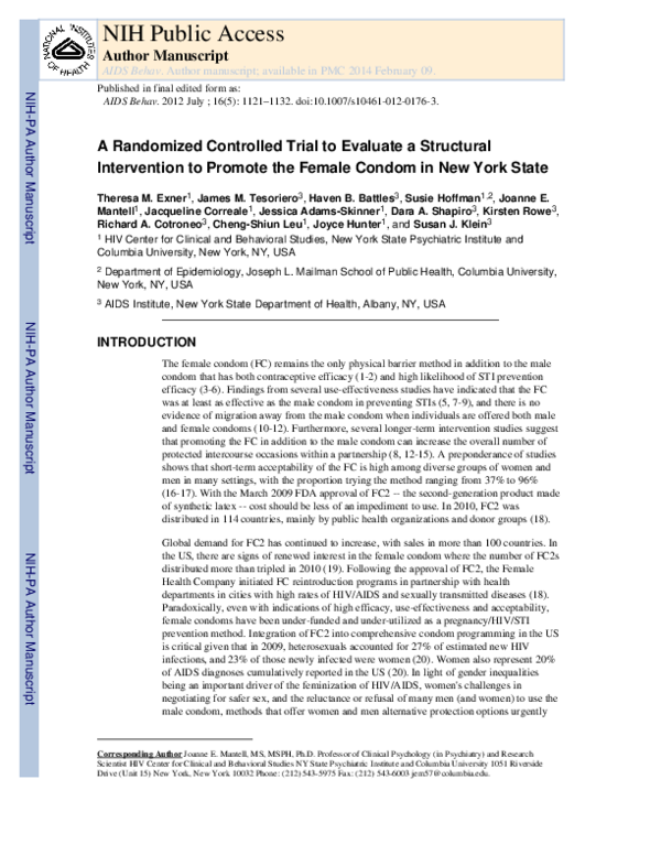 Pdf A Randomized Controlled Trial To Evaluate A Structural
