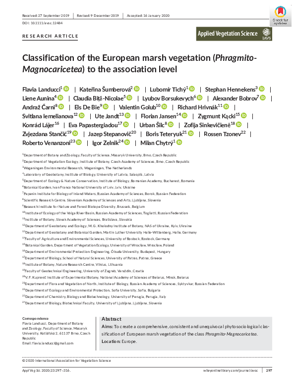 (PDF) Classification of the European marsh vegetation (Phragmito ...