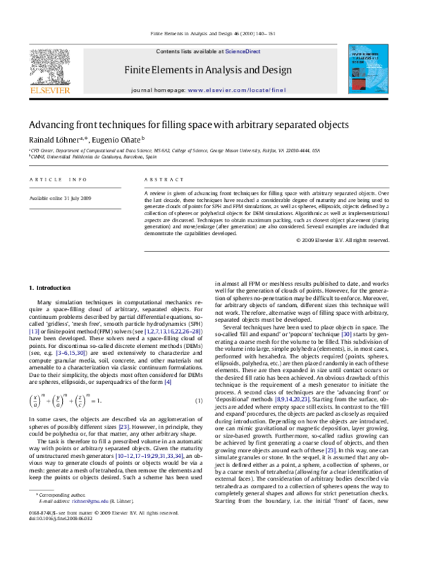 (PDF) Advancing front techniques for filling space with arbitrary ...
