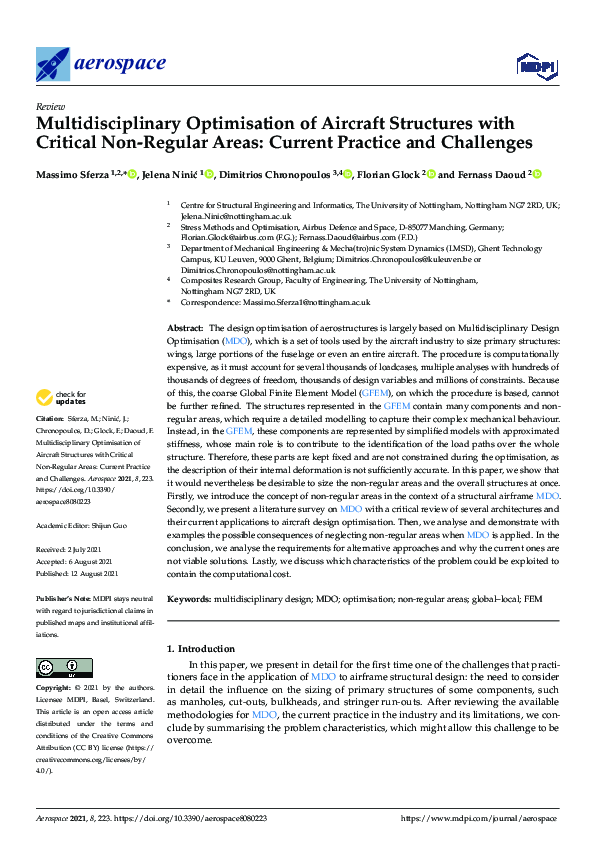 (PDF) Multidisciplinary Optimisation of Aircraft Structures with ...