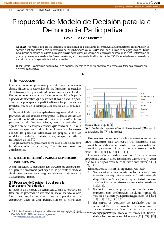(PDF) Propuesta de modelo de decisión para la e-democracia participativa